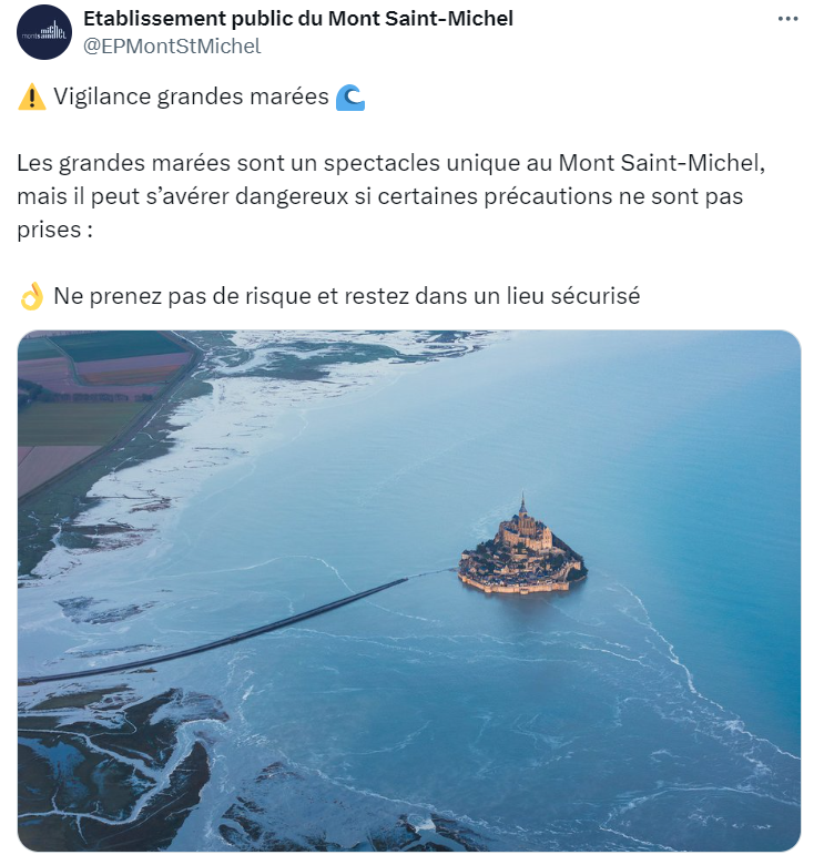 Le Mont-Saint-Michel redevient une île suite aux grandes marées, un spectacle magnifique